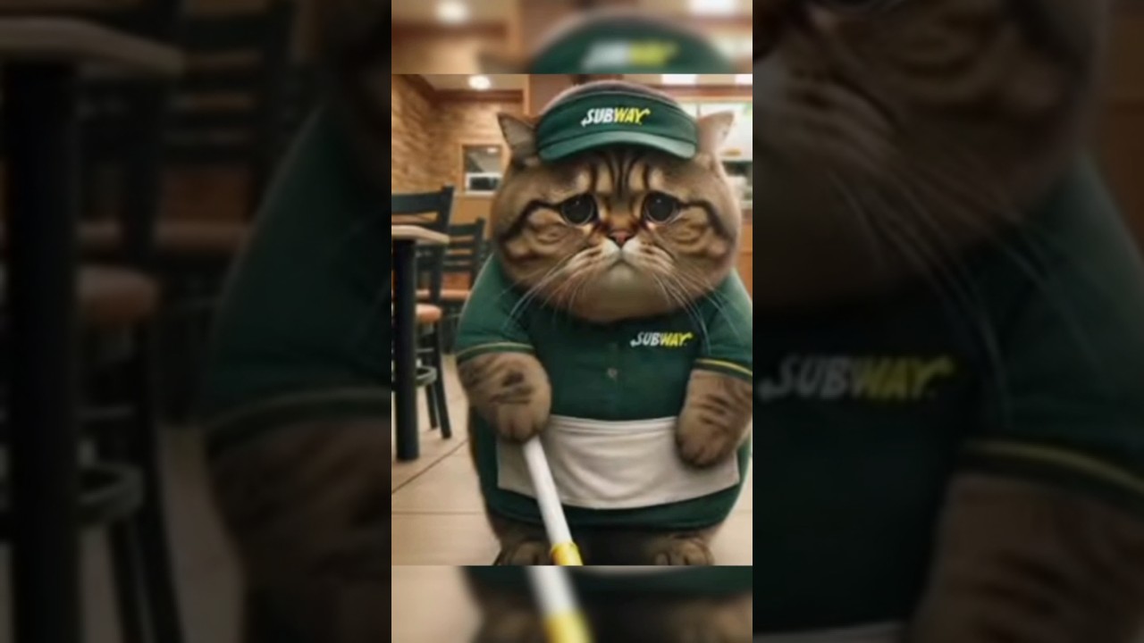 Cat job in Subway 😺| cat videos| #viral #trending #shorts #cartoon #cat ...