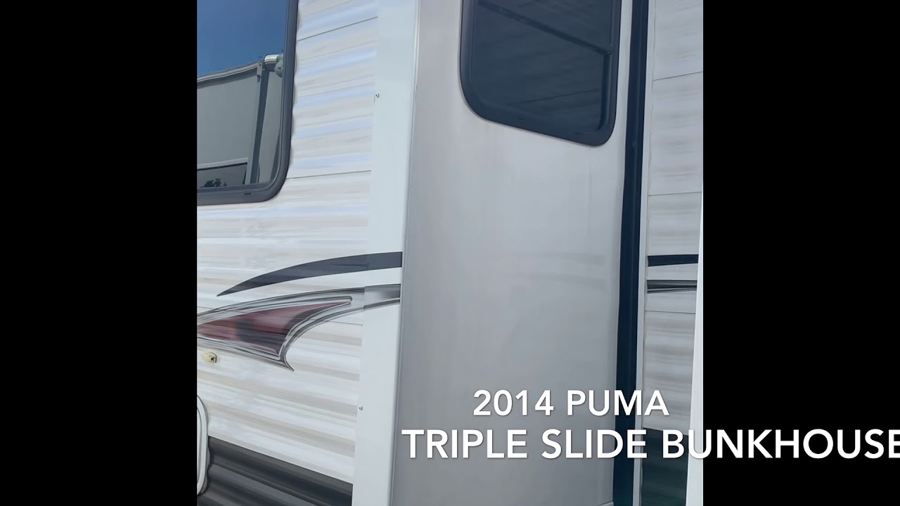 2014 Palomino puma 31DBTS two bedroom 3 slide out bunkhouse - YouTube