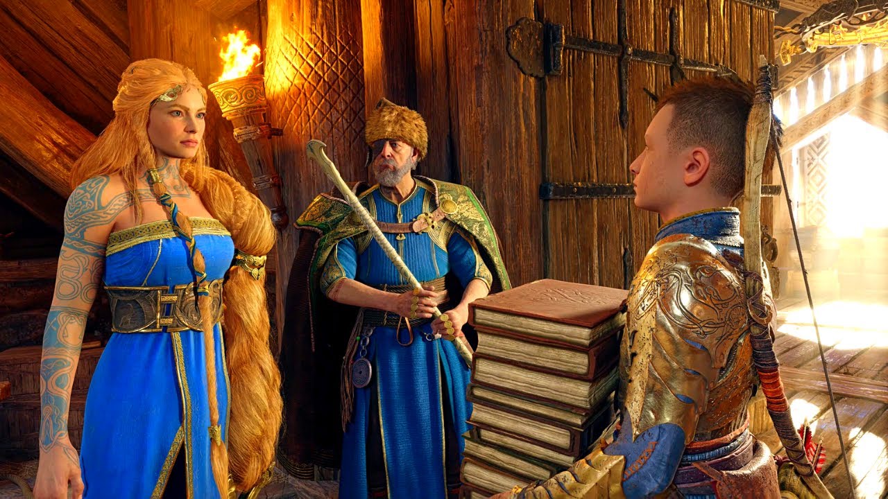 Odin and Atreus take a walk around Asgard, Meeting Sif - God of War ...