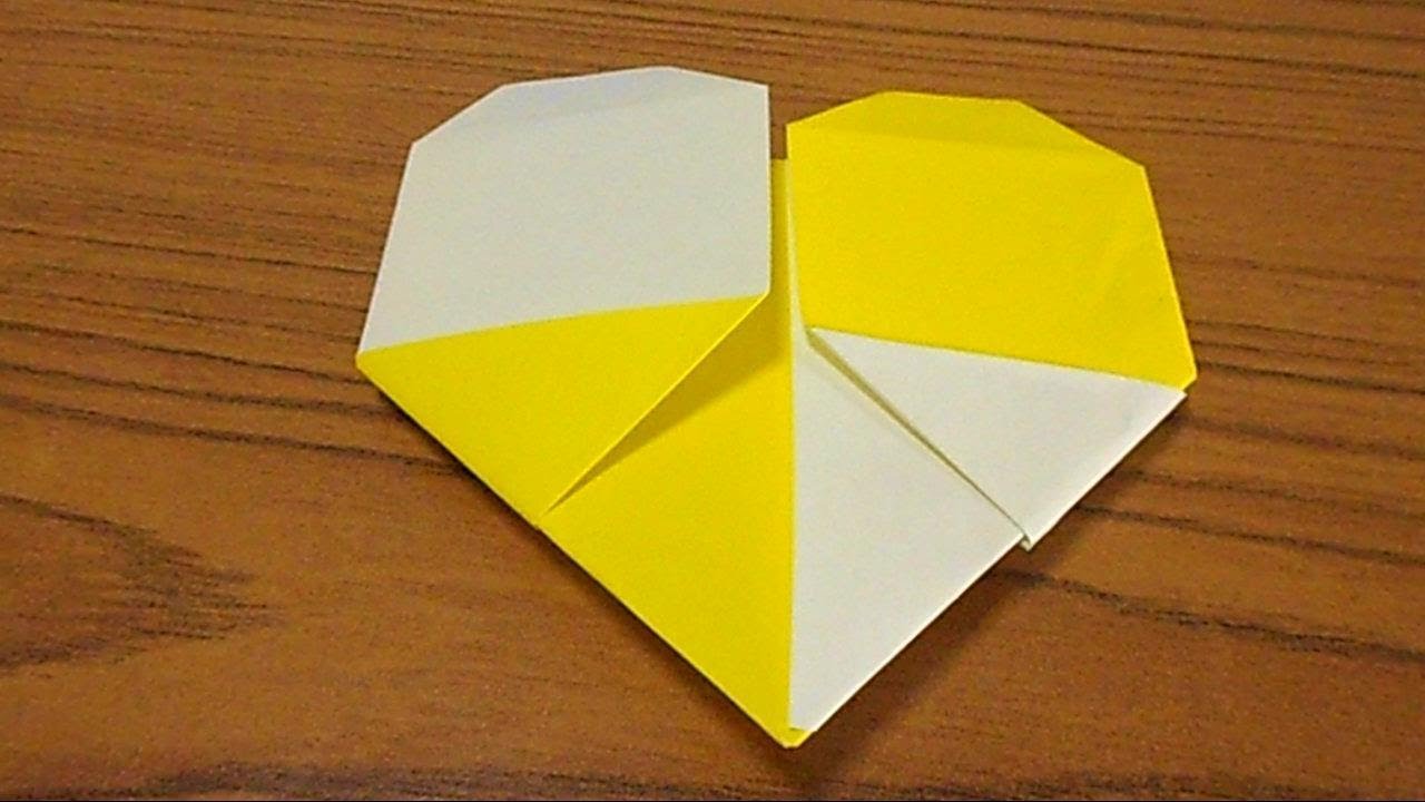 Simple Origami : Lesson 79 - Two -Color Heart (1) - YouTube