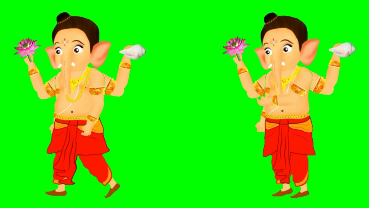 Green screen Ganesh Cartoon Character//Ganesh Green Screen//GS Characters Animation - YouTube
