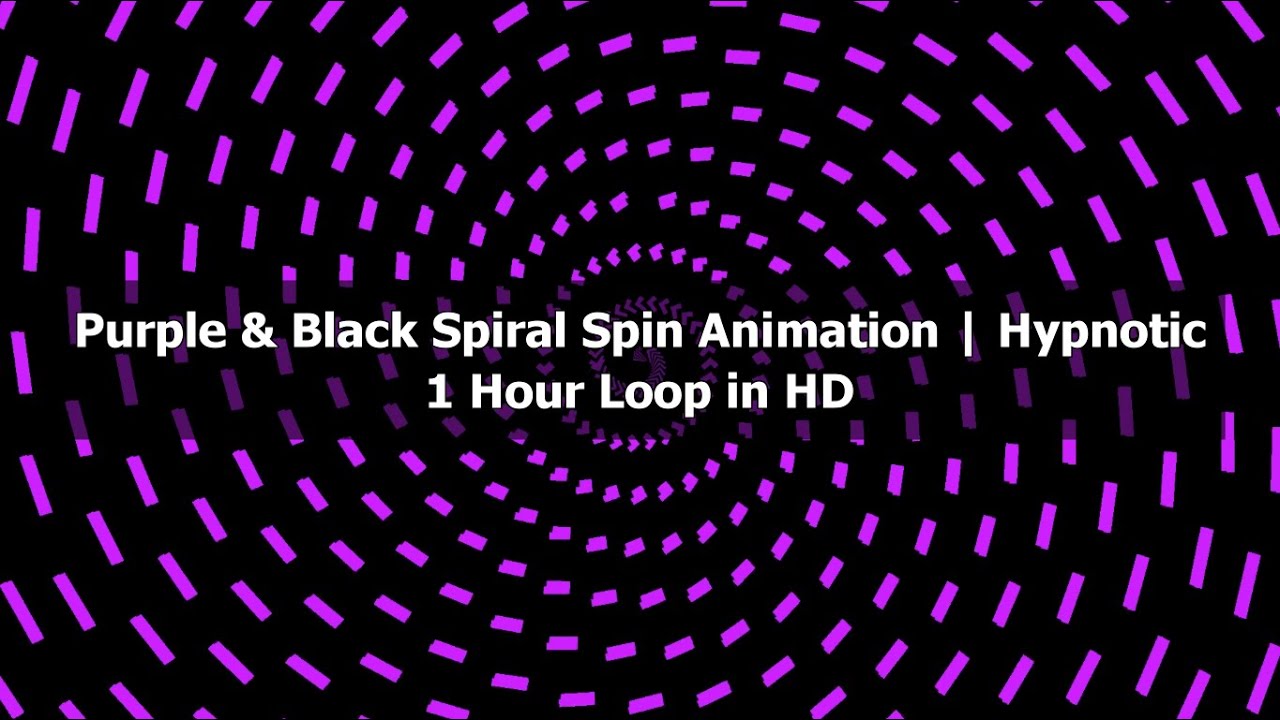 Purple & Black Spiral Spin Animation | Hypnotic 1 Hour Loop in HD - YouTube