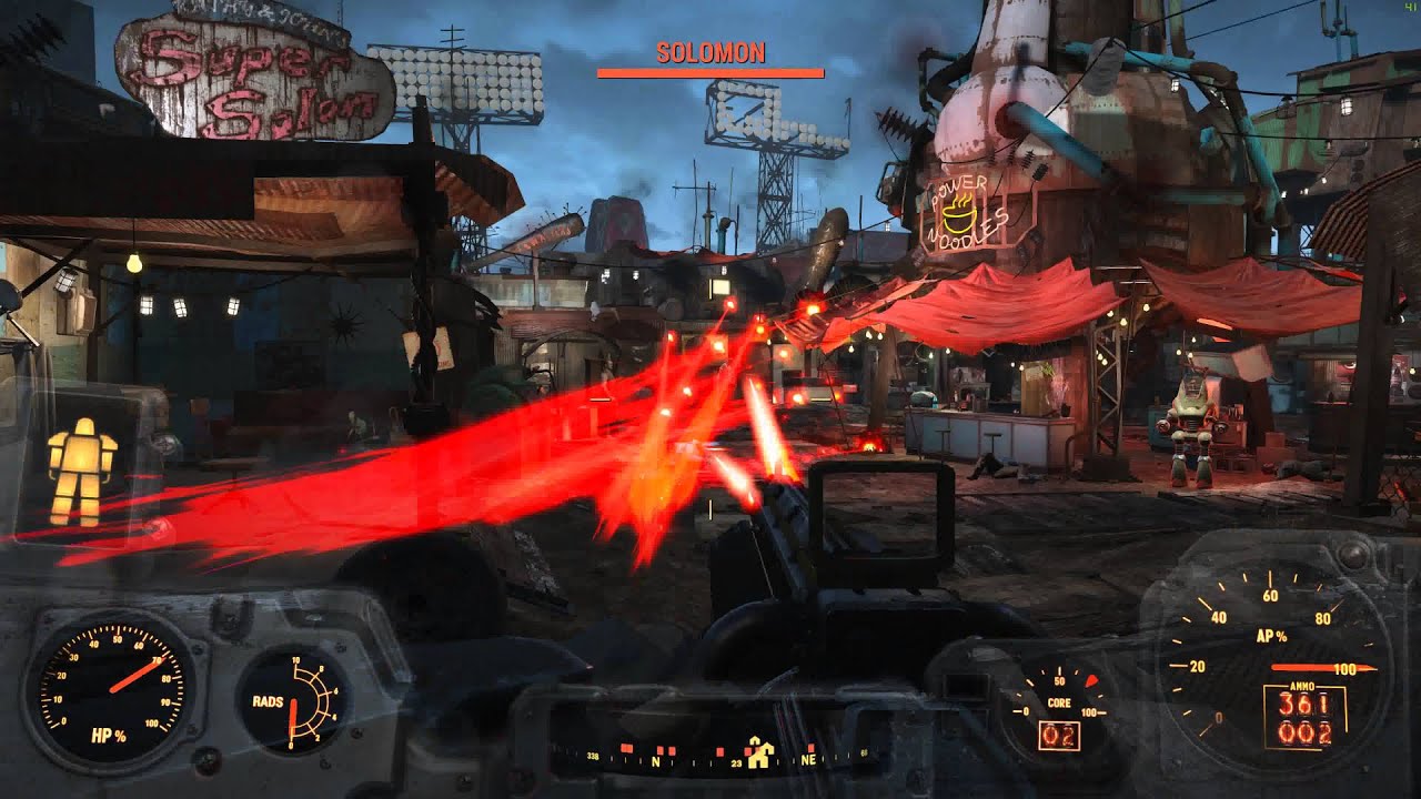 Fallout4 Two Shot Overcharged Gatling Laser Youtube