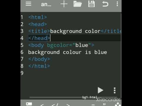 HTML code to change background colour of Web Page using anWriter App on ...