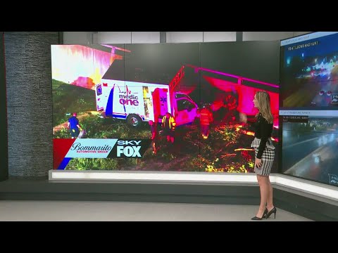 Ambulance goes off road near southbound 170 at Delmar