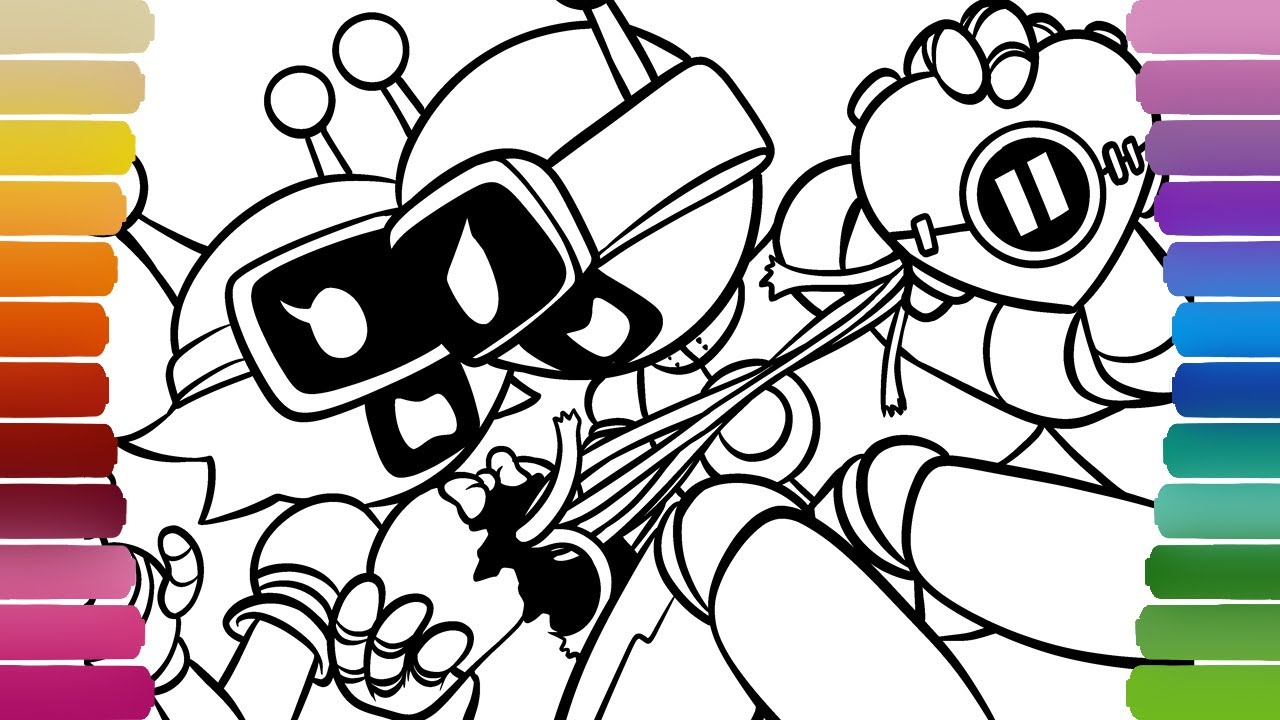 Fun Bot Steals Pink Bot's Heart Coloring Pages / How to Color ...
