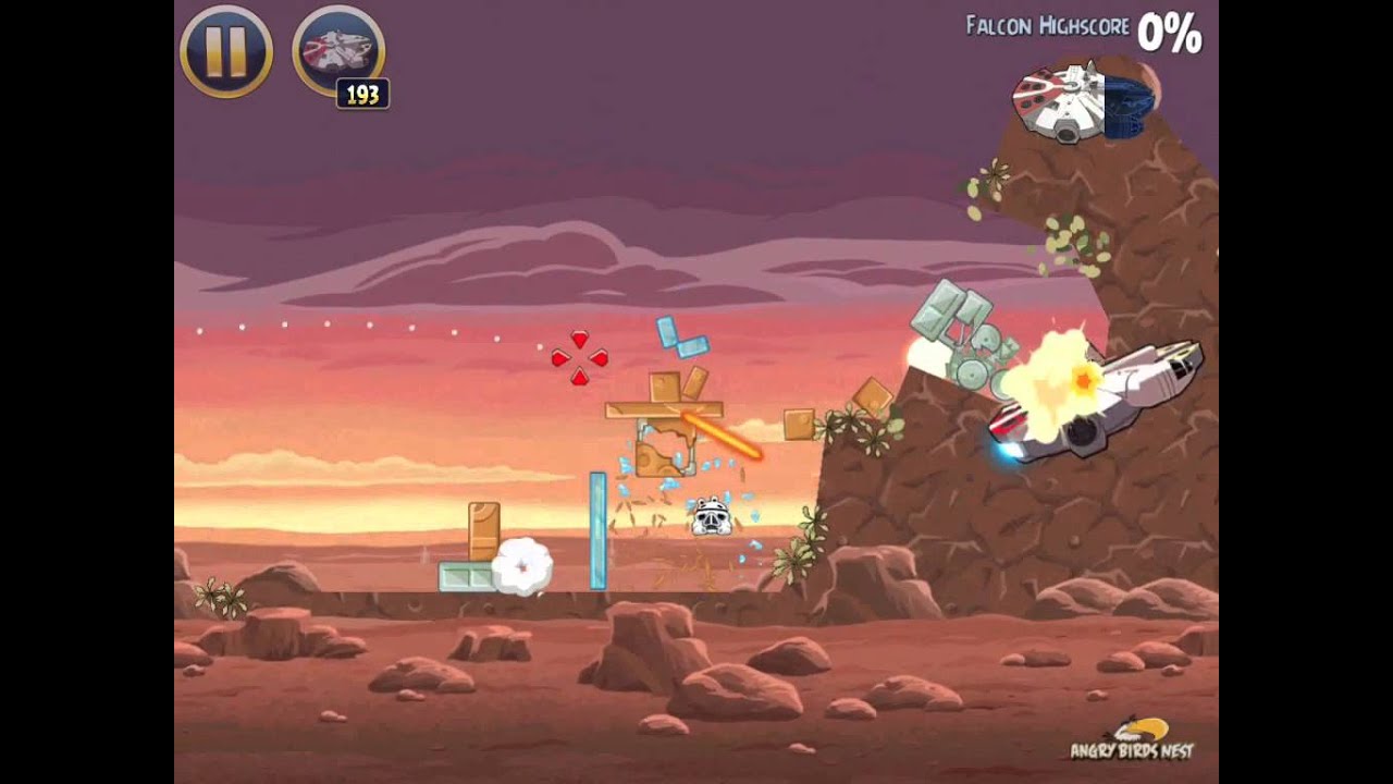 Angry Birds Star Wars 1-10 Tatooine Millennium Falcon Gold Medal - YouTube