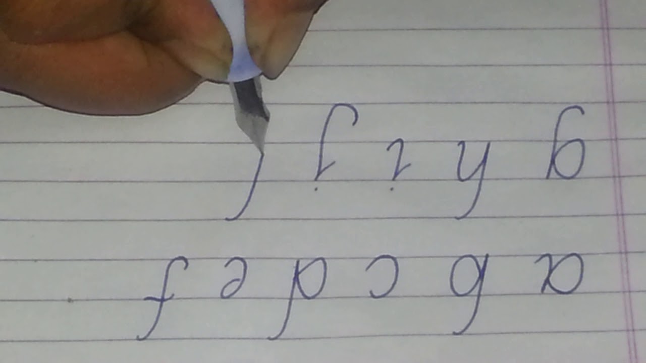 English Mono cursive a-z/ easy steps for beginner - YouTube