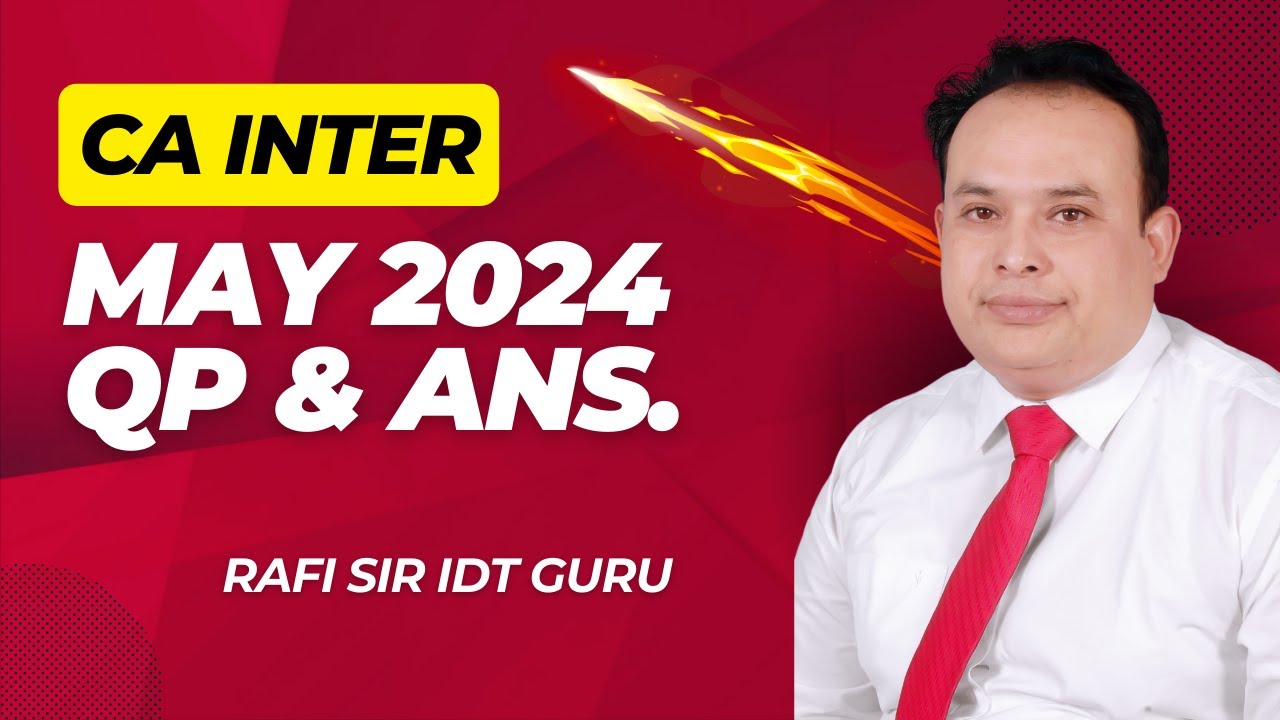 CA Inter May 2024 Question Paper & Answers | Taxation Section B | #gst ...