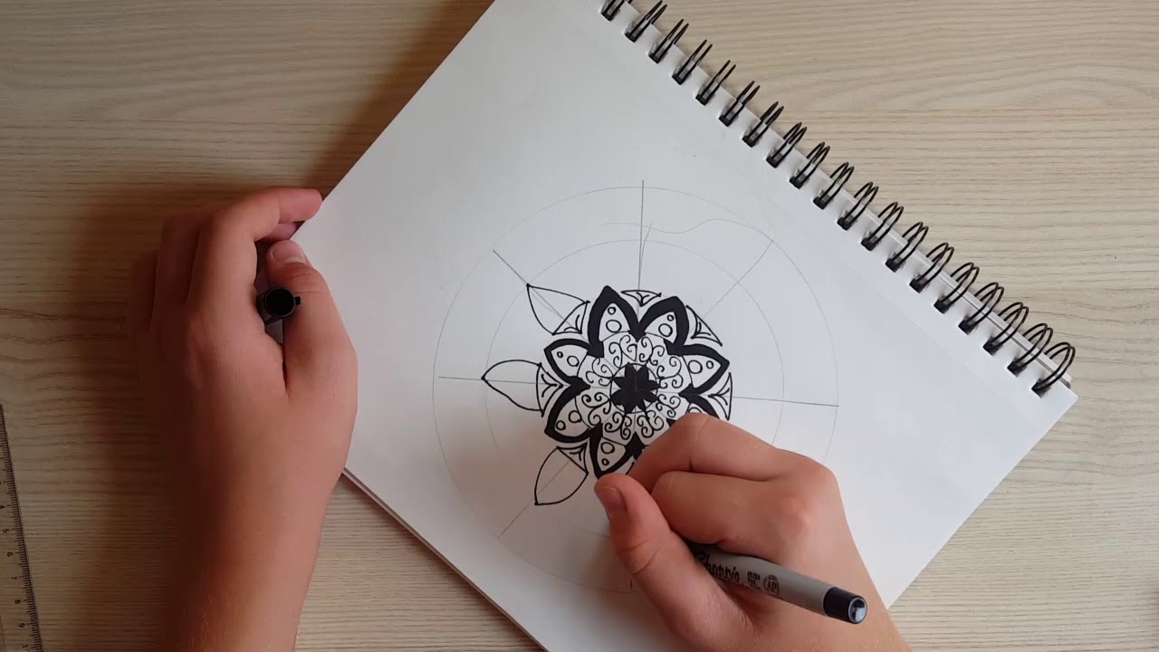 1st mandala tutorial - YouTube