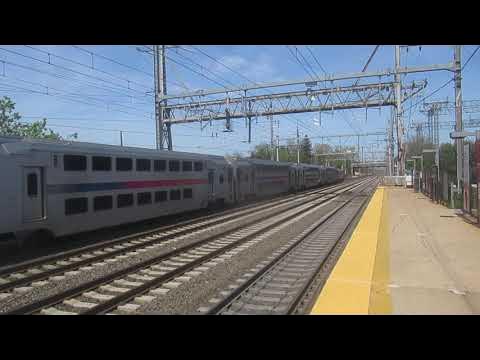 NJ Transit Train #3845 & A Late Amtrak Northeast Regional #84 at Princeton Junction - YouTube