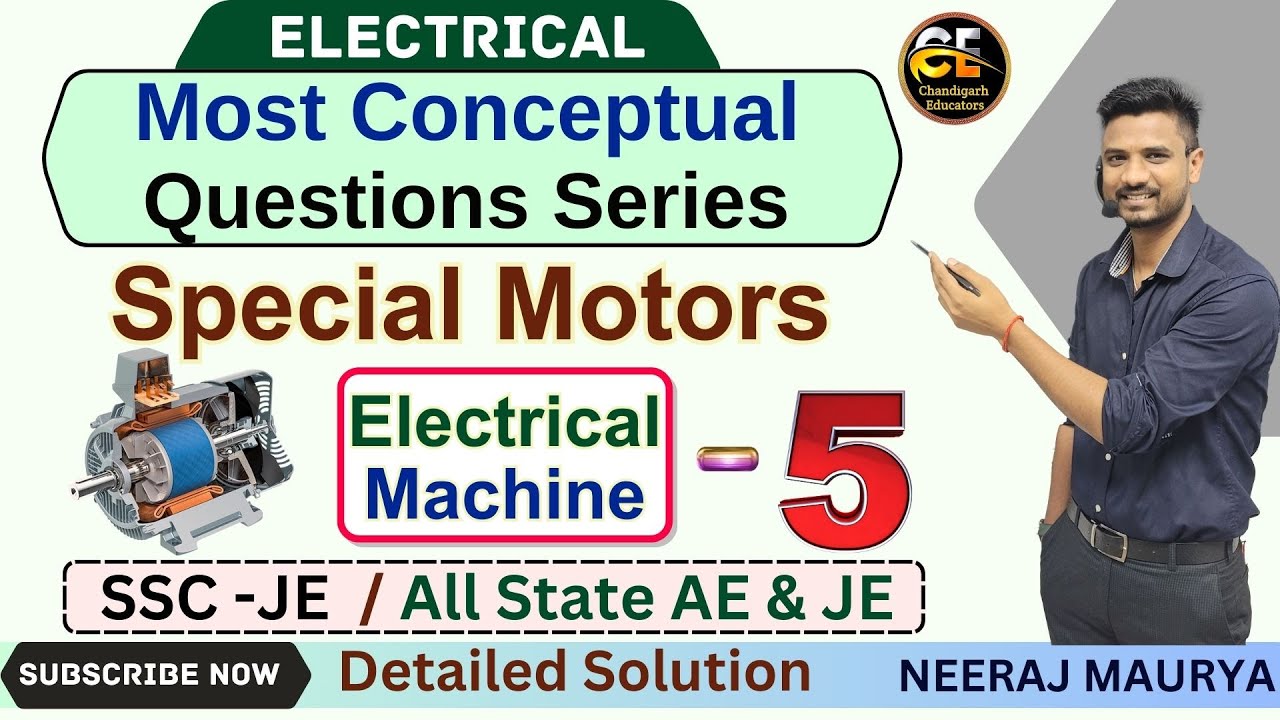 SSC JE | Special Motors | Electrical Machine | CDG Educators - YouTube