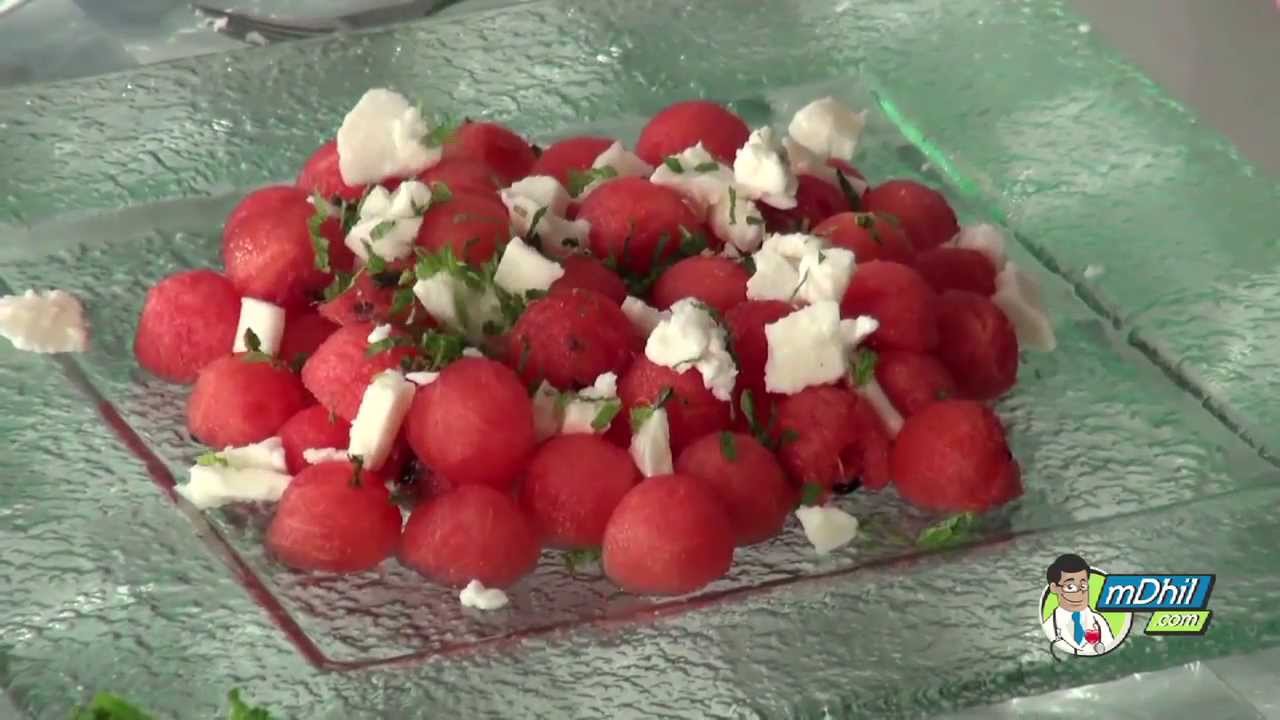 Watermelon and Feta Cheese Salad Recipe - YouTube