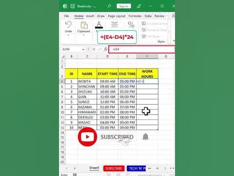 CALCULATE WORKING HOURS In Excel😎 #shorts #exceltricks #excelshortcutkeys #msexcel #exceltips 🔥 ...