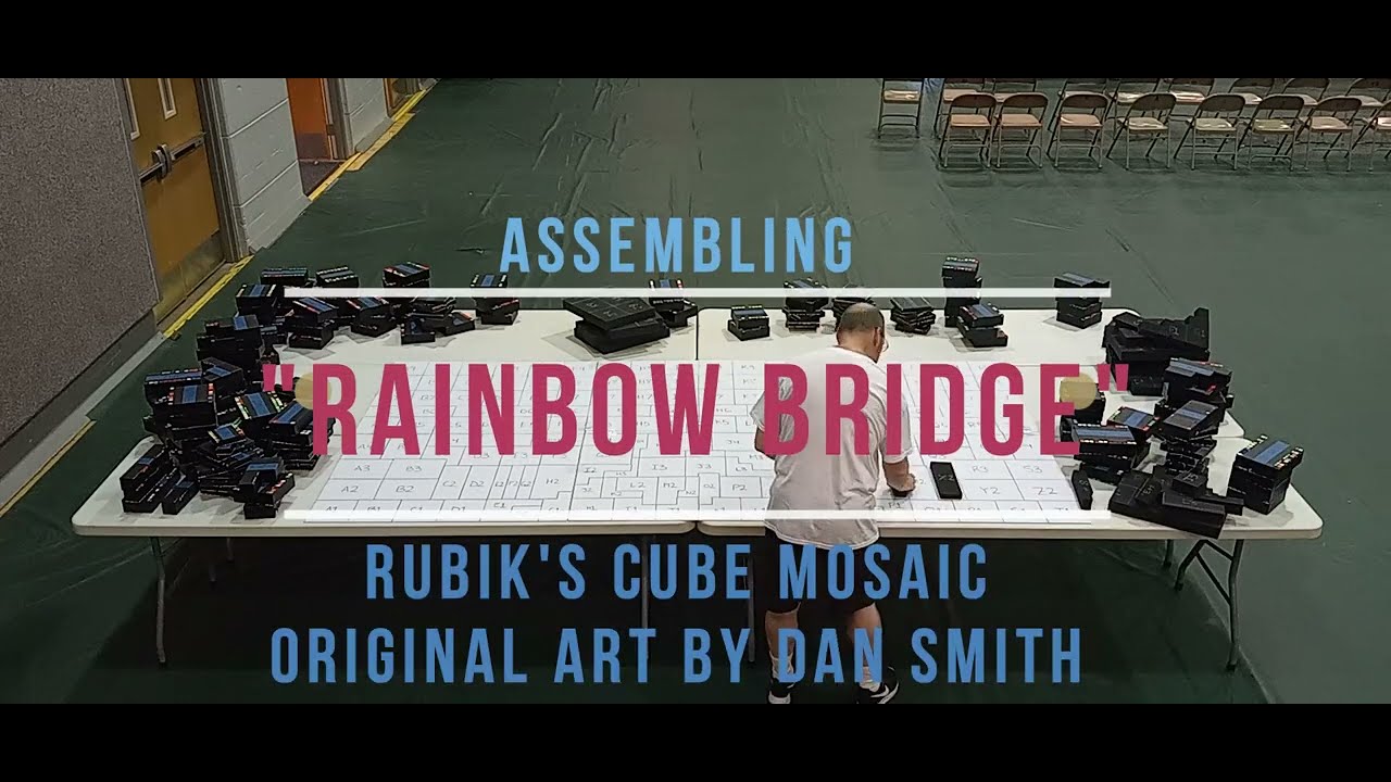 "Rainbow Bridge" - A 2,600 Rubik's Cube interactive mosaic - YouTube