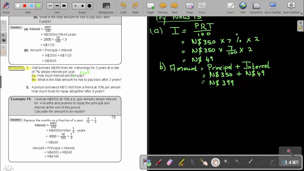 7.12 Simple Interest - Chapter 7 - part 12 - YouTube