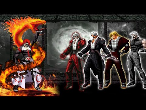 [KOF Mugen]  Destructive Element Iori Vs Dark Boss Rugal  Team