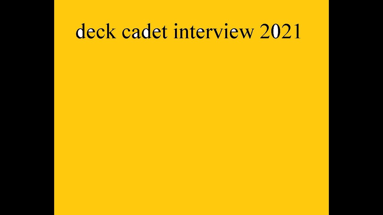deck cadet interview 2021 - YouTube