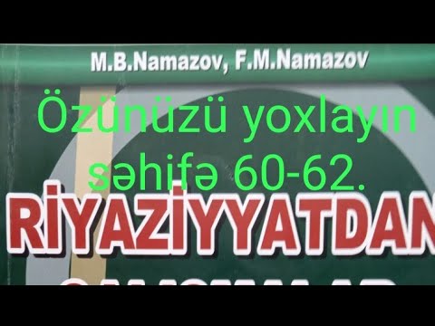 Özünüzü yoxlayın.ll fəsil.Namazov çalışmalar 7 ci sinif.N:1-10