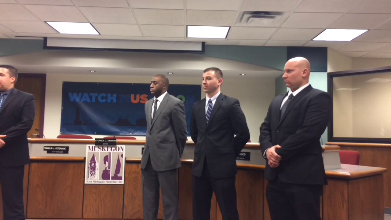 New Muskegon police officers sworn in - YouTube