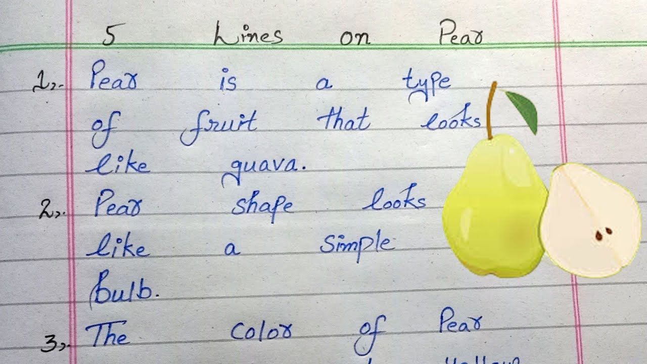 5 Lines On Pear | 5 Lines On Pear In English | SR Handwriting - YouTube