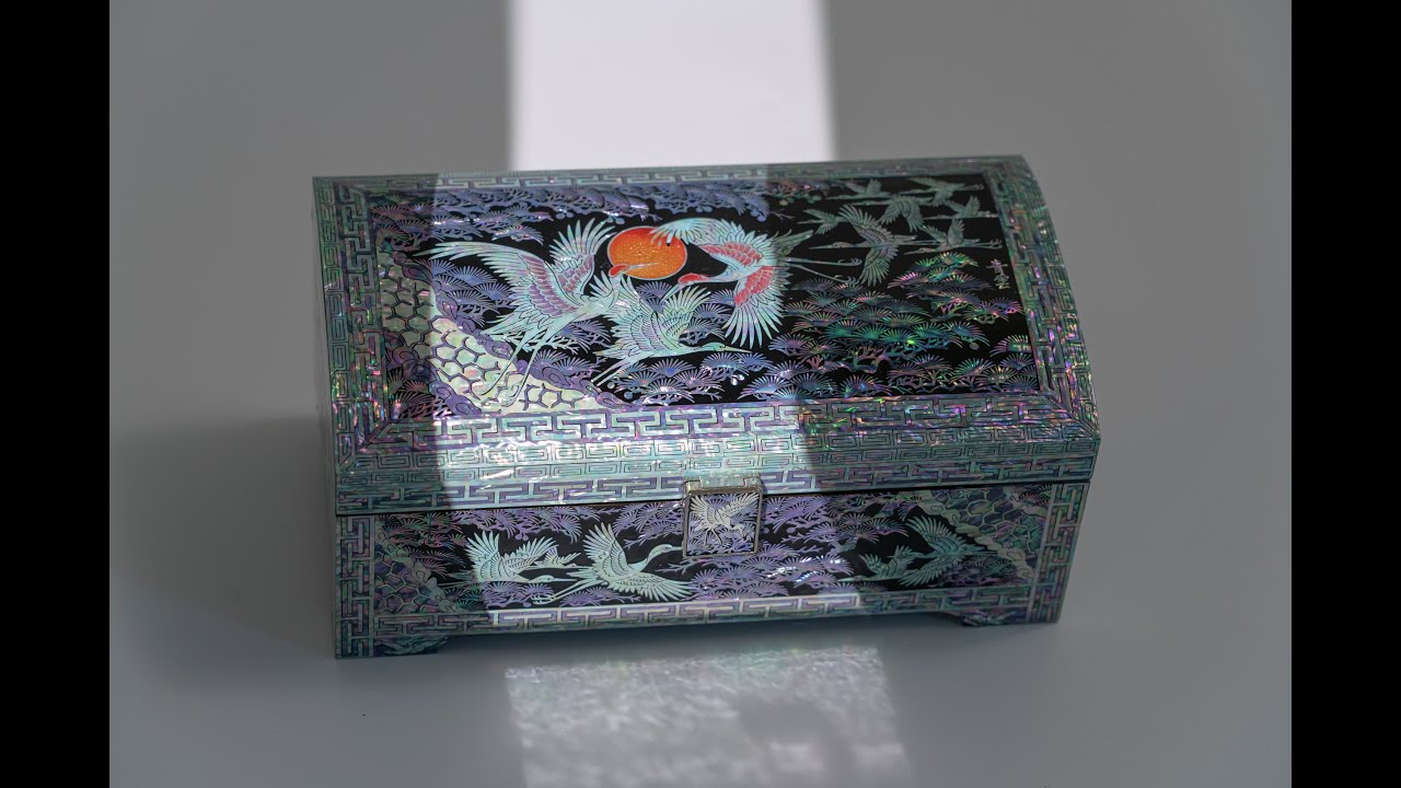 FEBRUARY MOUNTAIN Mother of Pearl Korean Jewelry Box with Tray Unique ...