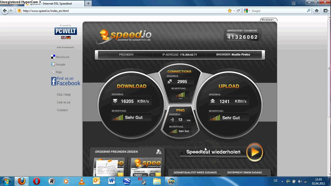 Speedtest Unitymedia 2Play 16000 - YouTube