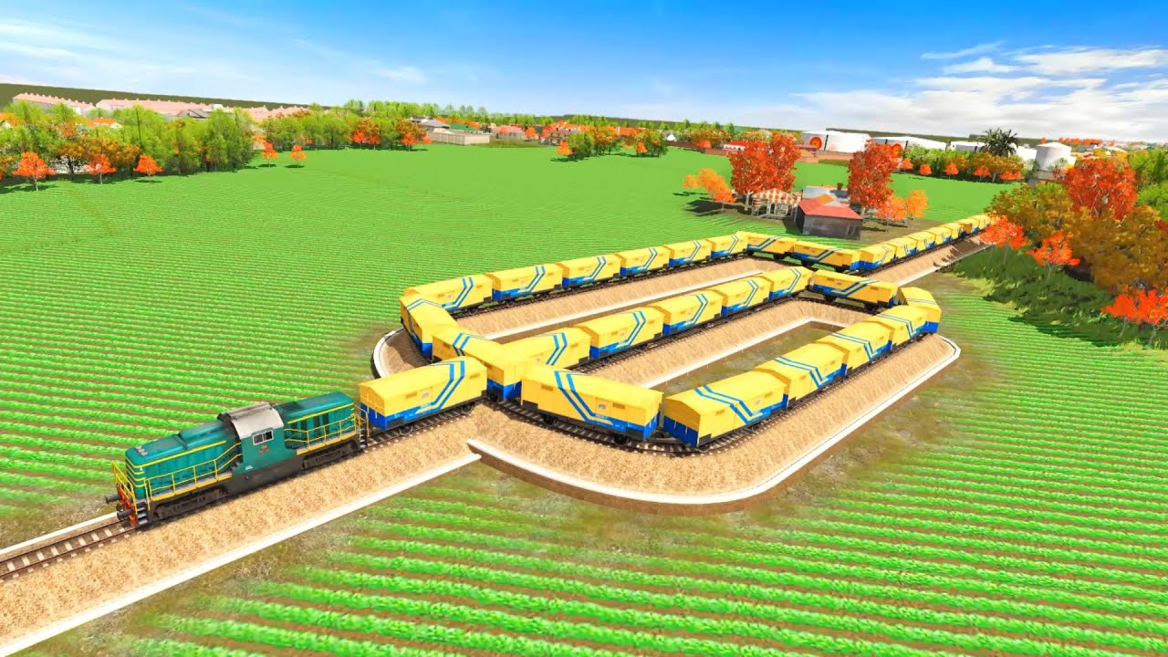 Messy U-Turn Extreme Railway Tracks🚦Extreme Obstacle Rails🛑Trainz ...