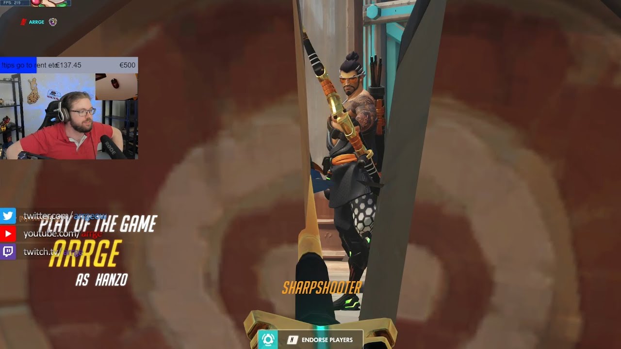 POTG! ARRGE INSANE HANZO GAMEPLAY OVERWACTH SEASON 36 - YouTube