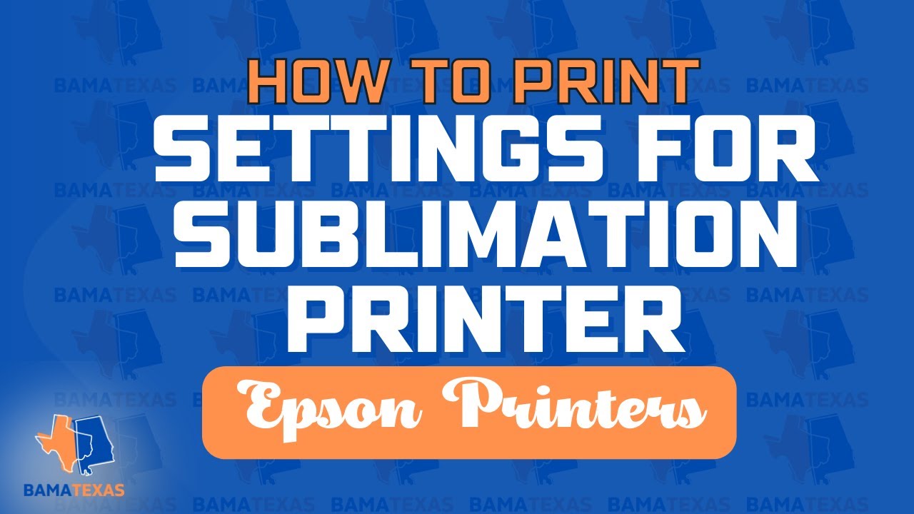 Sublimation Printer Settings for Epson Printers - YouTube