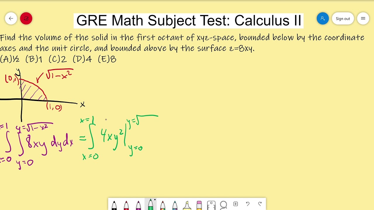 Cracking the GRE Math Subject Test - Calculus II #27 (medium) - YouTube