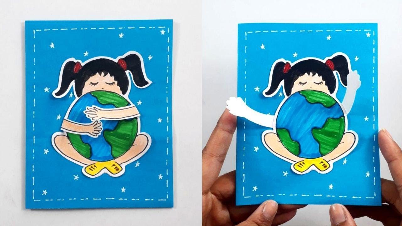 Environment Day / Earth Day Card Making at Home | Environment Day Craft ...