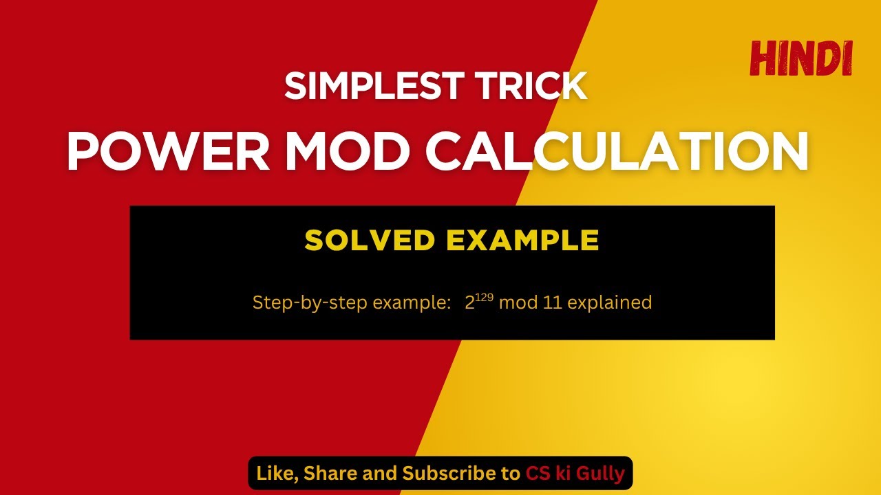 Power Mod Calculation || Explained with Solved Example || ICS ...