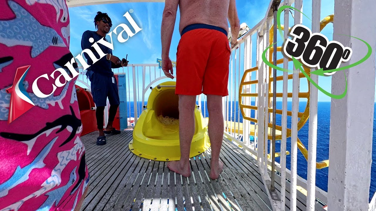 Honeymoon trip down Carnival Magic Twister Waterslide, full 360 ...