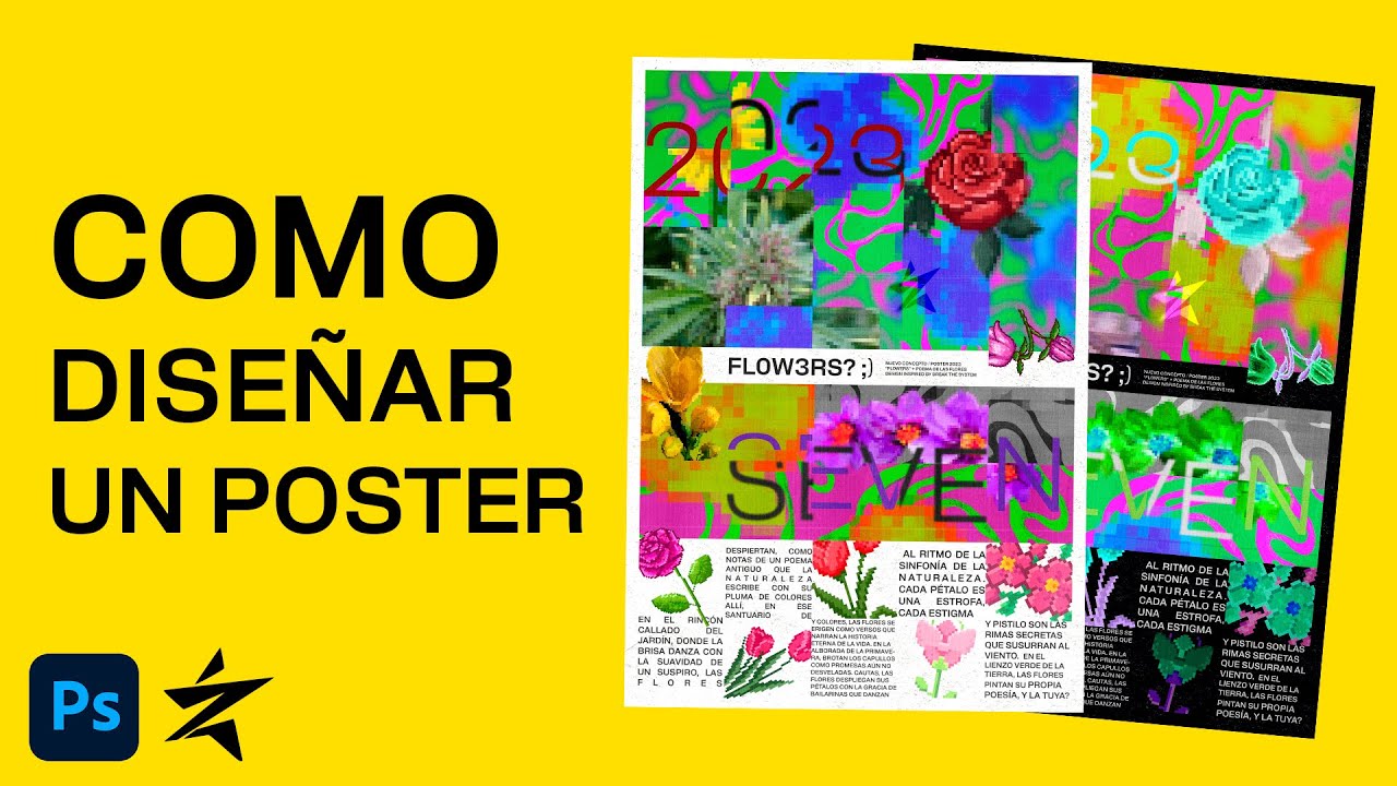 Como diseñar un poster "Flowers" (SPEEDART) - YouTube