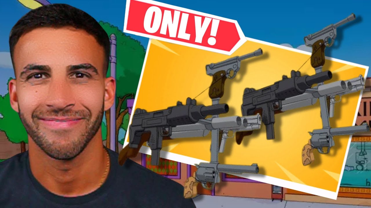 The "5 Gun Weapon" ONLY Challenge In Fortnite Simpsons Season - YouTube