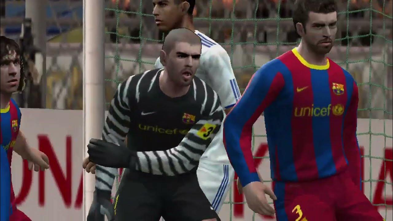 Pro Evolution Soccer 2011 PS2 FC Barcelona - Real Madrid gameplay (full match 10 min) - YouTube