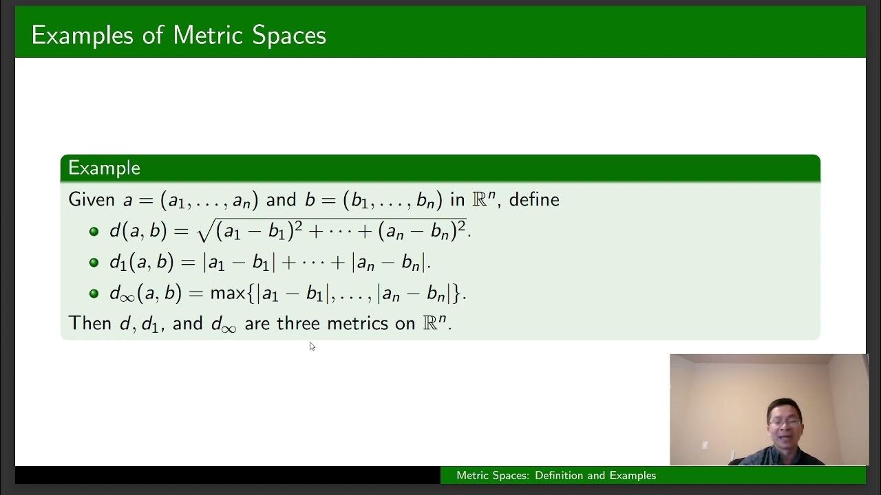 Metric Spaces: Definition and Examples - YouTube