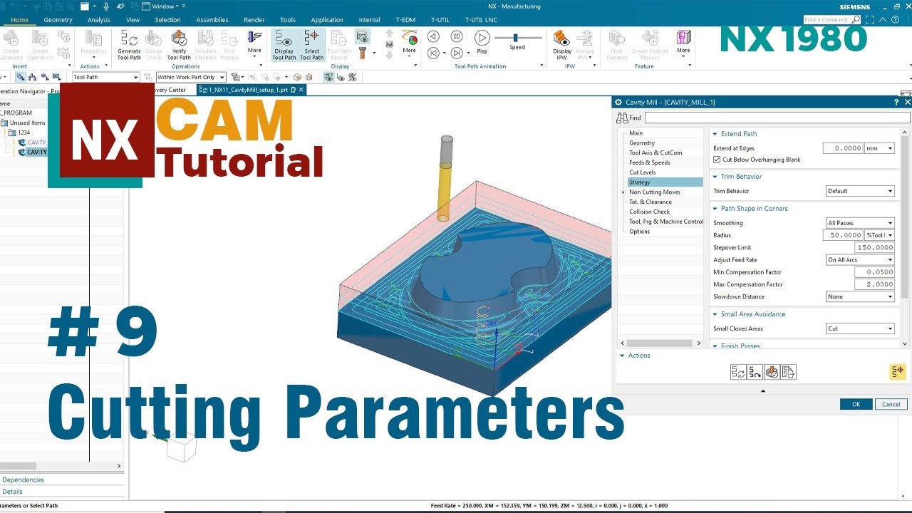 [Tự học NX CAM] #9 - Cutting Parameters - YouTube