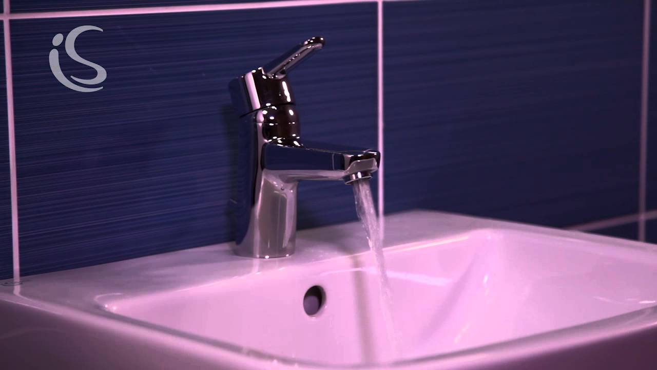 Concept Blue basin mixer with pop up waste - B9915AA - YouTube