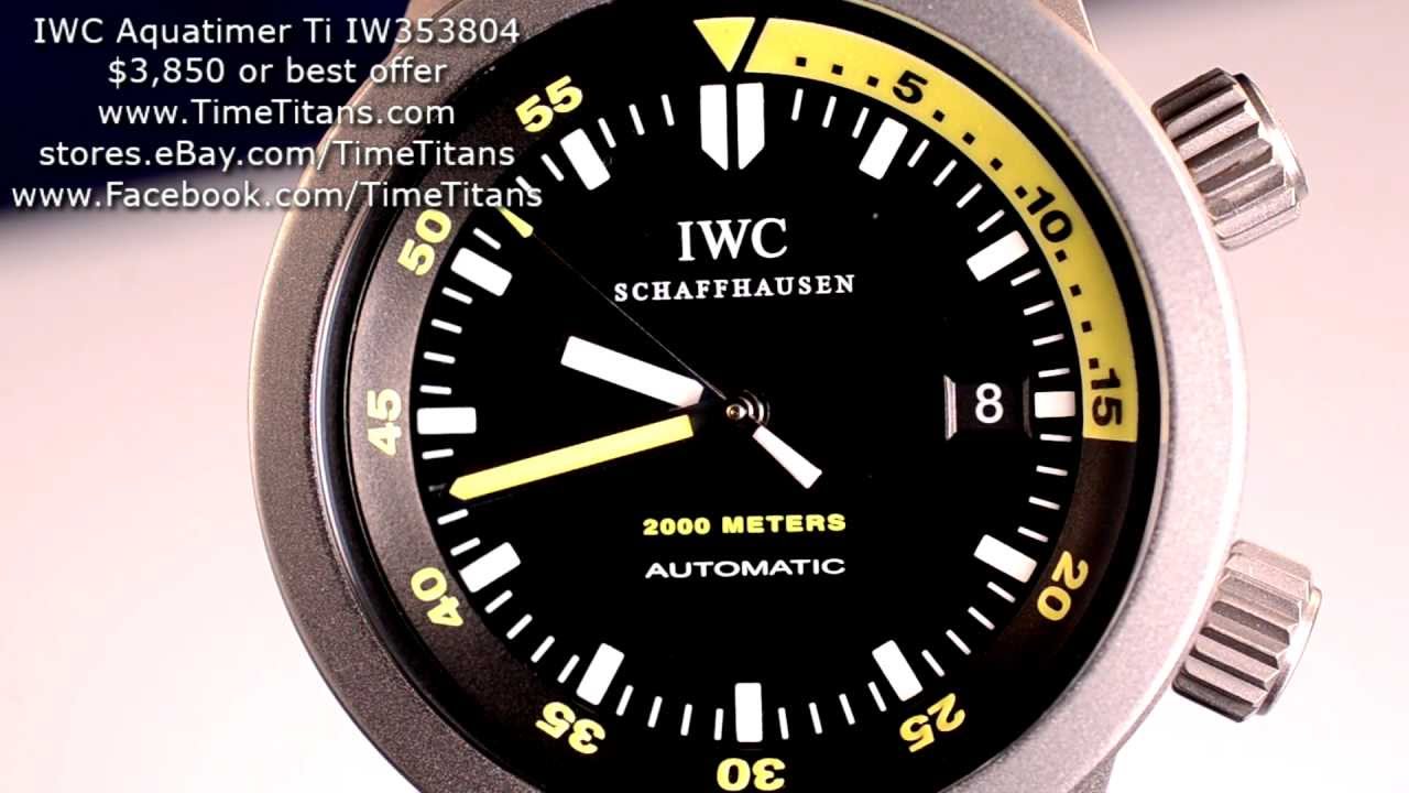 IWC Aquatimer IW353804 2000M Titanium Discontinued Diver Caliber 30110 ...