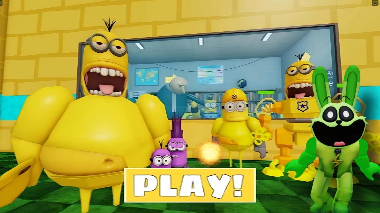 DESPICABLE ME 4 MINIONS BARRY'S PRISON RUN (Obby) - HOPPY HOPSCOTCH VS ...