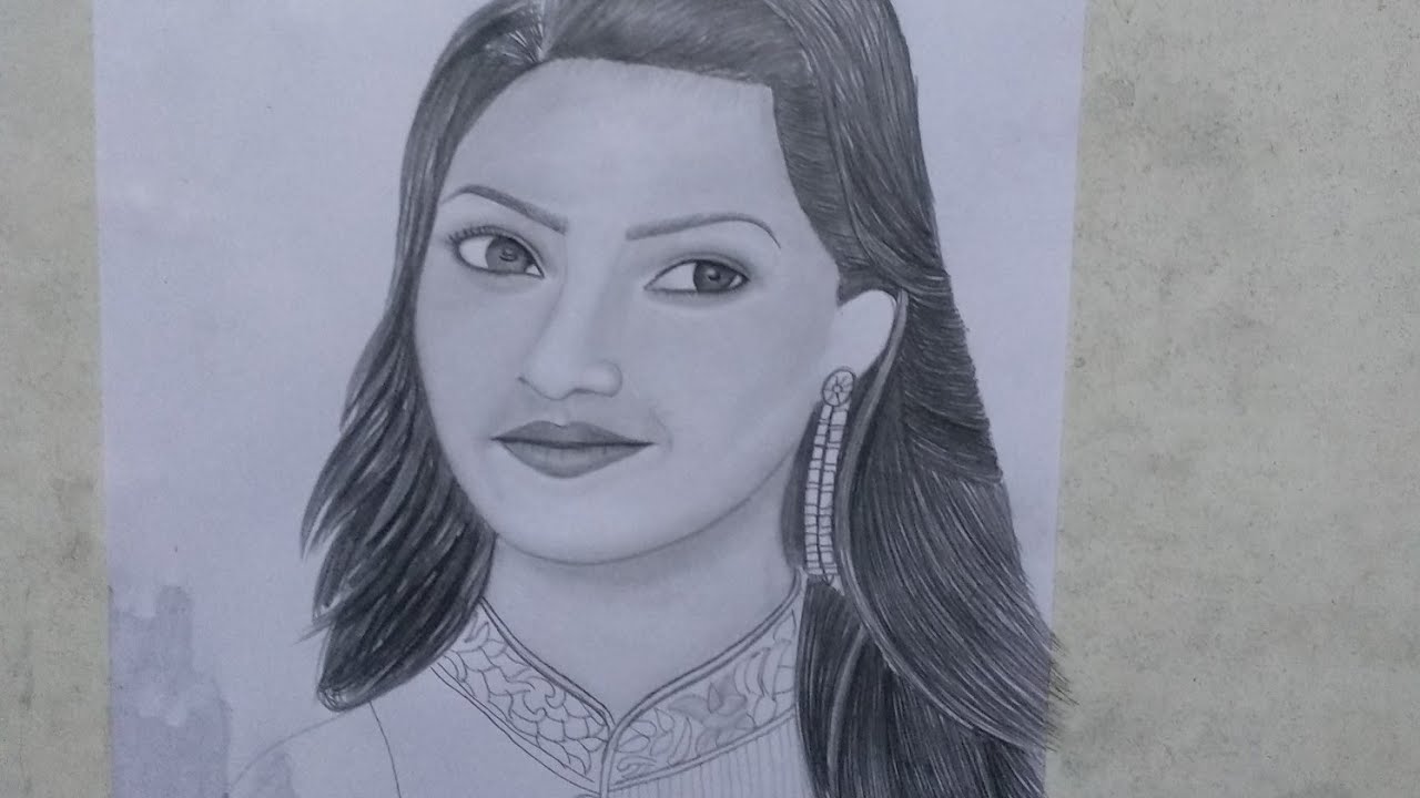 how to draw Kajal Aggarwal and drawing of pencil art Kajal Aggarwal ...