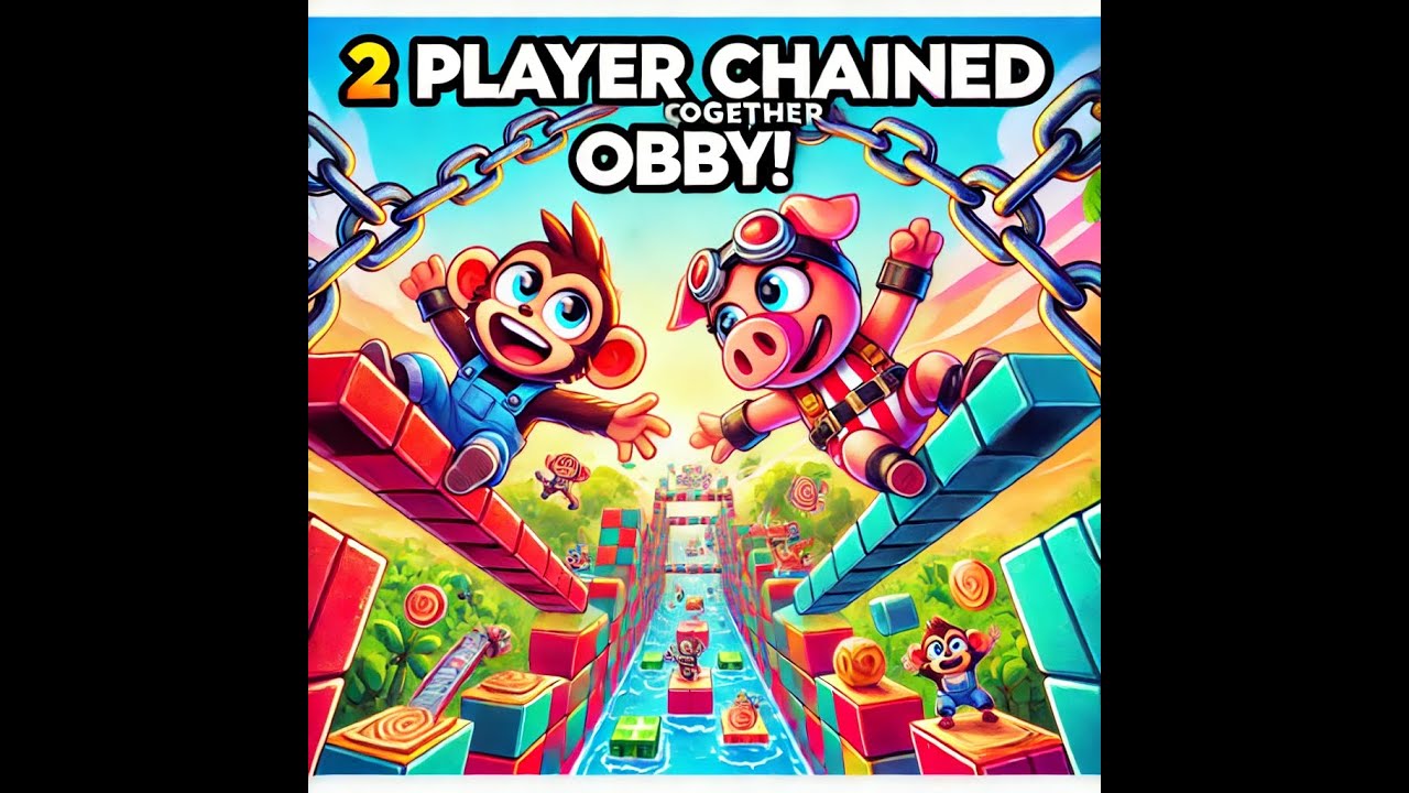 Play a 2 Player Chained Together Obby With Us!!! - YouTube