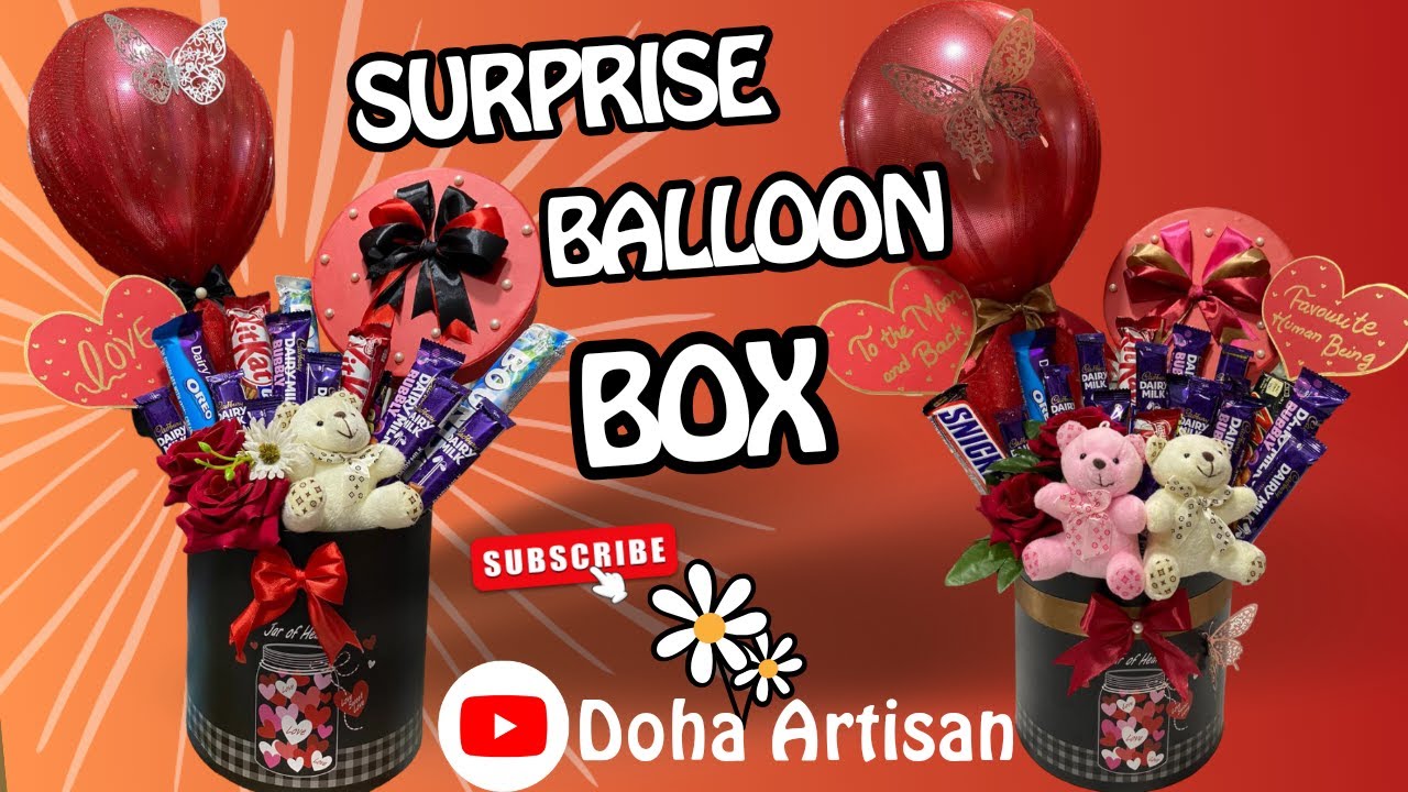 DIY Surprise Balloon Gift Box Tutorial/ How to make Surprise Gift Box ...