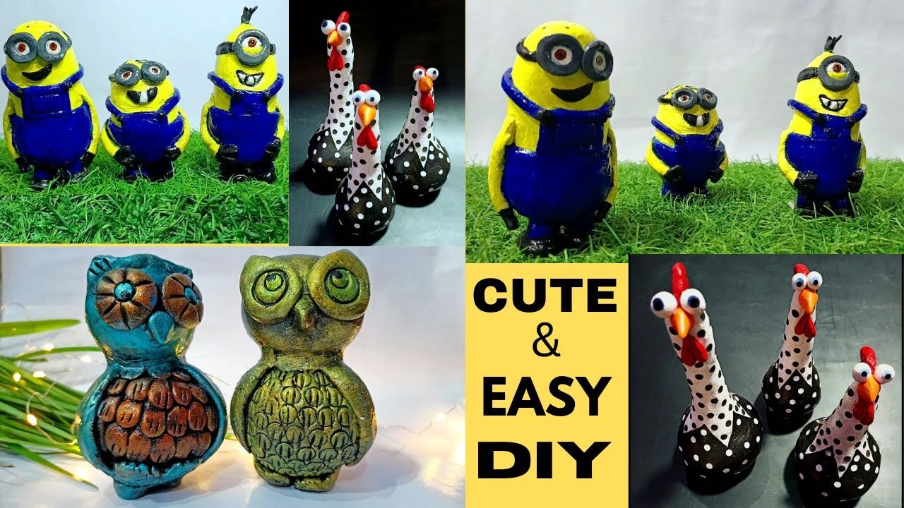 3 Easy And Cute DIY | How To Make Mini Chicken, Minions & owl Cute ...