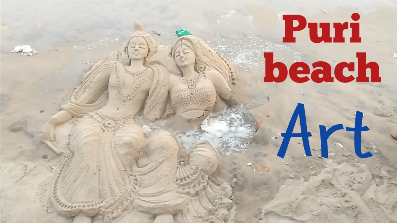 Puri beach !! Radha Krishna art !! puri beach market at night !! Puri ...