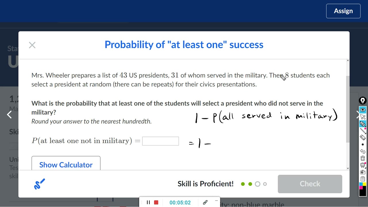 Probability of at least one success : Khan Academy - YouTube