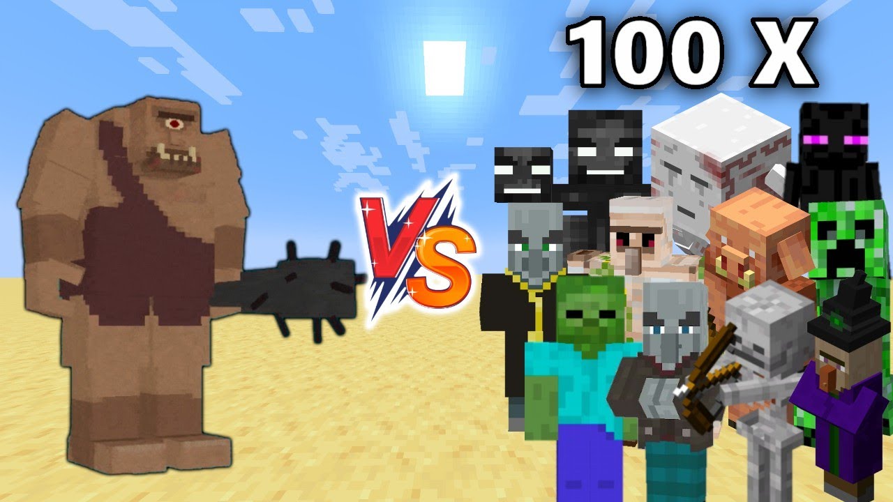 CYCLOPS vs 100x Every Minecraft Mob – Cyclops vs all Minecraft Mobs ...